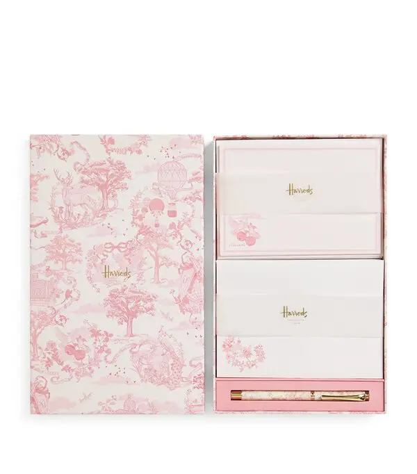 Harrods Toile Letter Writing Set - Pink