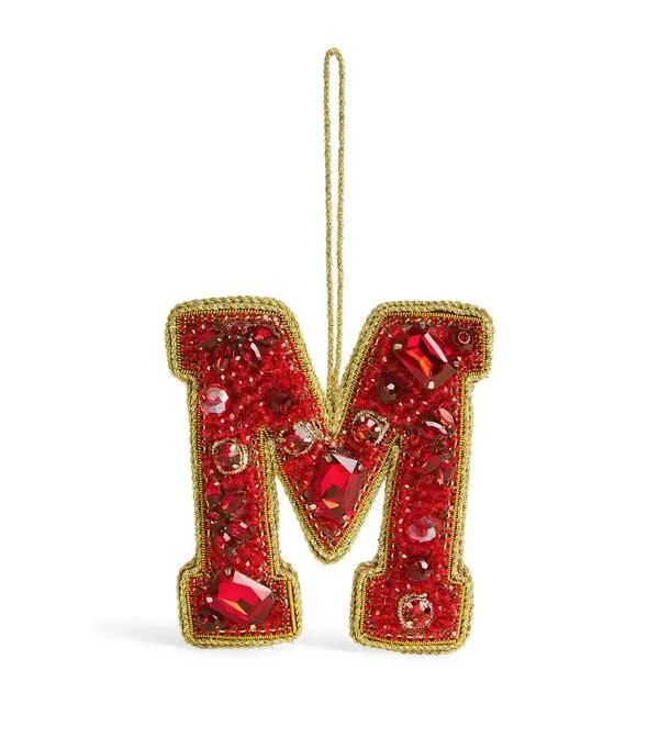 Tinker Tailor Embellished Letter Ornament - Red