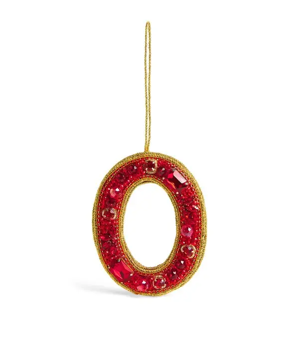 Tinker Tailor Embellished Letter Ornament - Red