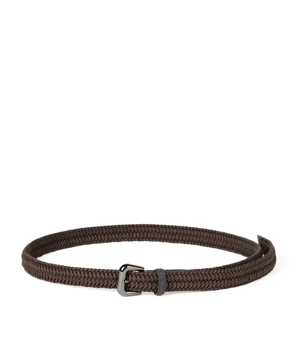 Brunello Cucinelli Braided Belt With Monili Detail - Brown