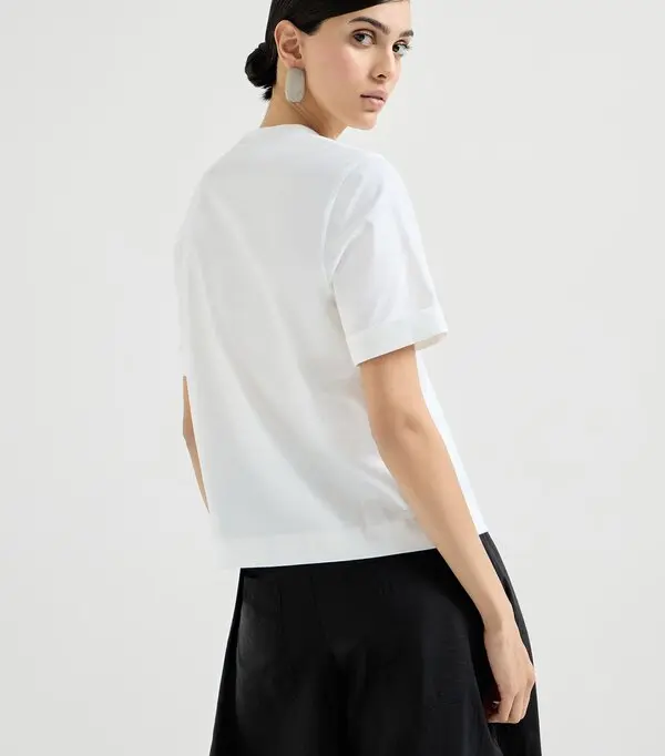 Brunello Cucinelli Cotton Beaded T-shirt