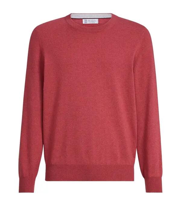 Brunello Cucinelli Cashmere Crew Neck Sweater - Red