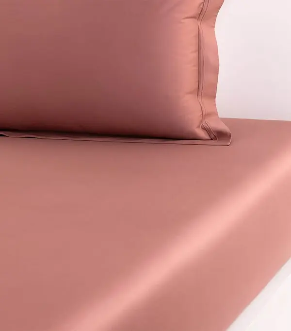 YVES DELORME Triomphe Santal King Fitted Sheet - Pink
