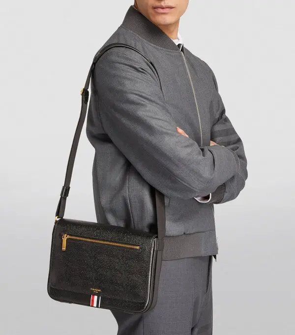 Thom Browne Pebbled Leather Reporter Bag