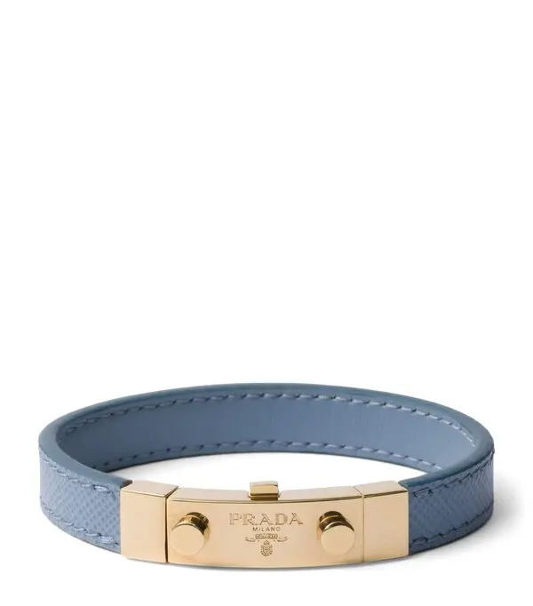 Prada Saffiano Leather Bracelet - Turquoise