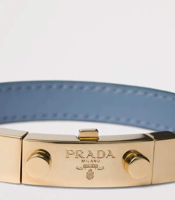 Prada Saffiano Leather Bracelet - Turquoise