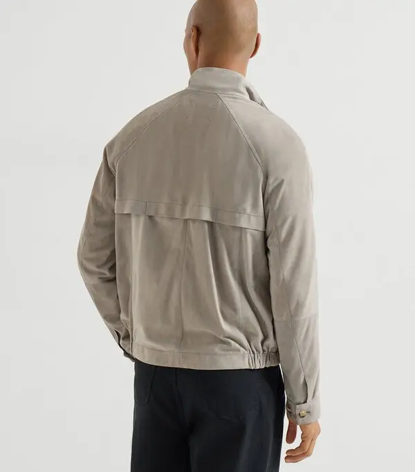 Brunello Cucinelli Suede Zip Jacket - Brown