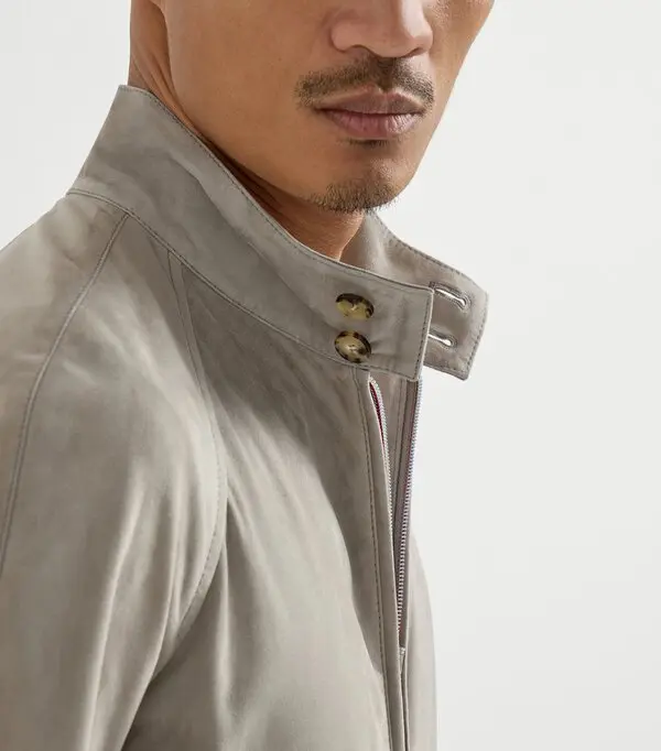 Brunello Cucinelli Suede Zip Jacket - Brown