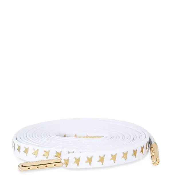 GOLDEN GOOSE Star Printed Laces - White
