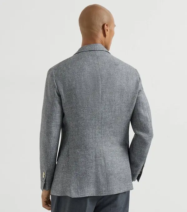Brunello Cucinelli Silk-linen-wool Blazer - Grey