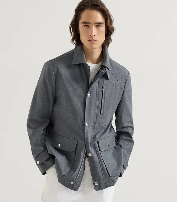Brunello Cucinelli Virgin Wool Field Jacket - Grey
