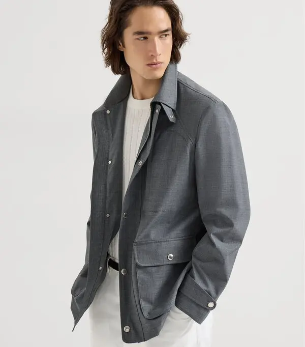 Brunello Cucinelli Virgin Wool Field Jacket - Grey