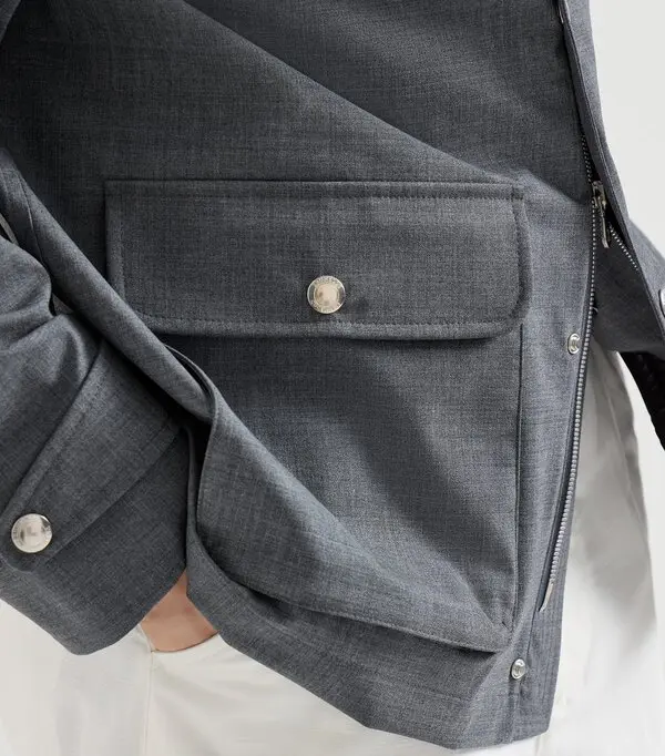 Brunello Cucinelli Virgin Wool Field Jacket - Grey