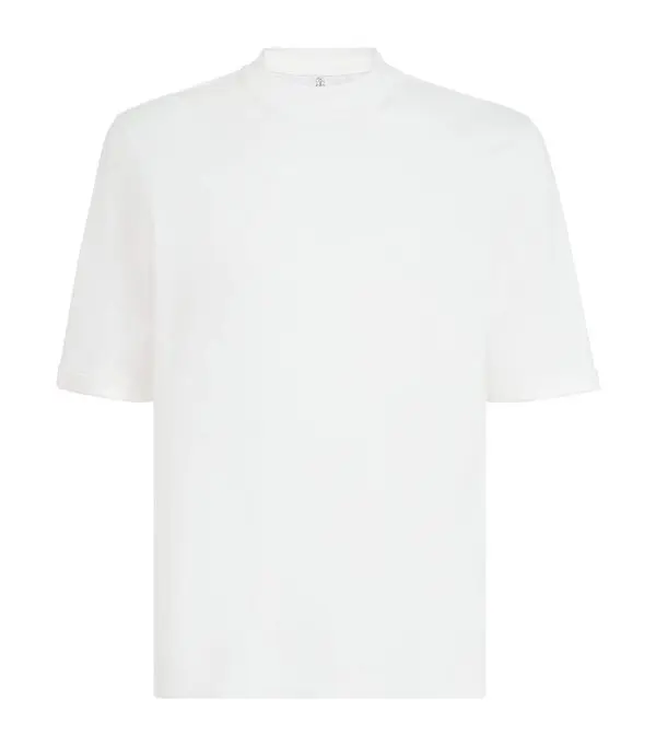 Brunello Cucinelli Cotton High-neck T-shirt - White