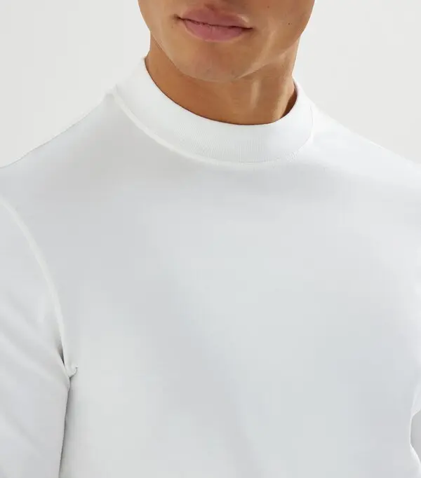 Brunello Cucinelli Cotton High-neck T-shirt - White