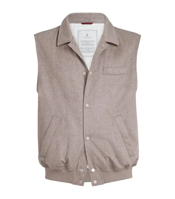 Brunello Cucinelli Cashmere Padded Gilet - Brown
