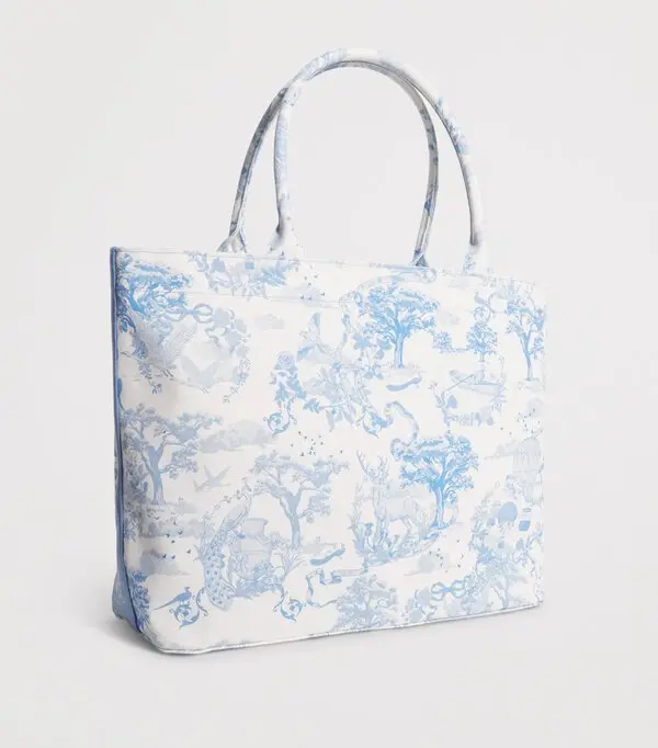 Harrods Toile Print Tote Bag - Blue