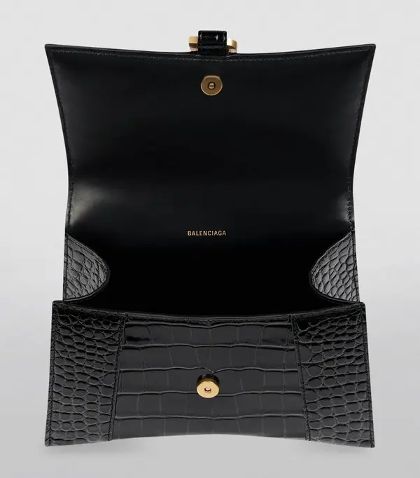 Balenciaga Xs Hourglass Top-handle Bag - Black