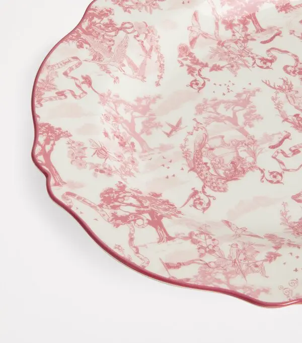 Harrods Bone China Toile Platter - Pink