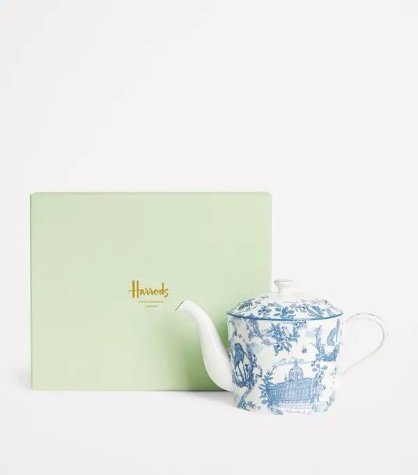 Harrods Bone China Toile Teapot