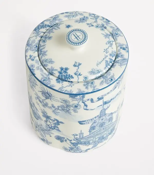 Harrods Bone China Toile Tea Caddy