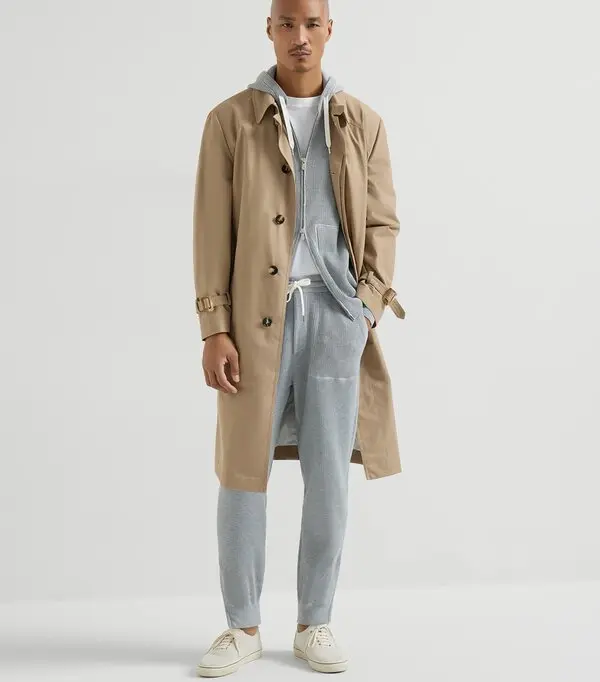 Brunello Cucinelli Cotton Ribbed Zip-up Hoodie - Grey