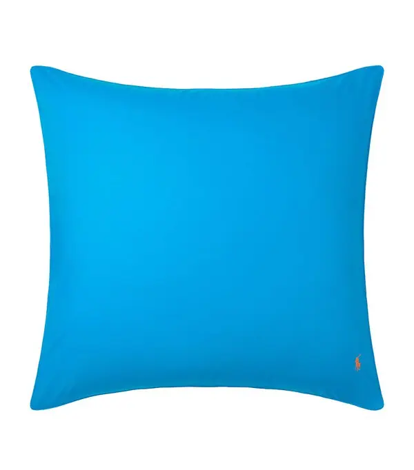 Ralph Lauren Cotton Polo Player Square Pillowcase - Blue