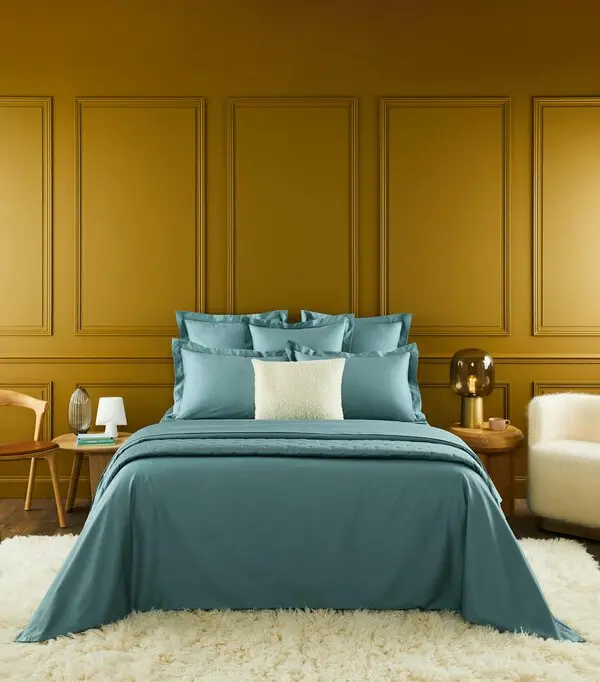 YVES DELORME Triomphe Super King Flat Sheet - Green