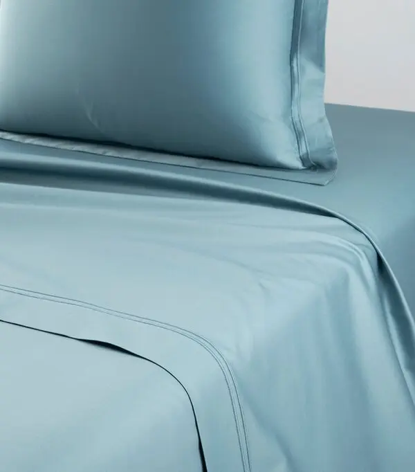 YVES DELORME Triomphe Super King Flat Sheet - Green