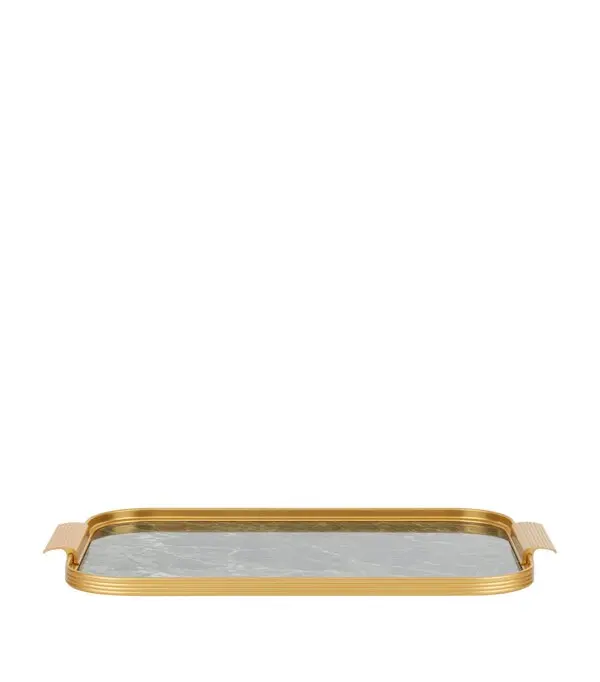 KAYMET Marble Ribbed Tray - Green