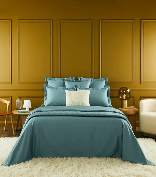 YVES DELORME Triomphe King Fitted Sheet - Green