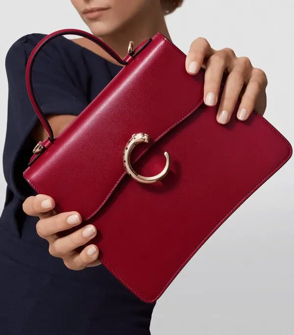 Cartier Leather Panthère De Top-handle Bag - Red