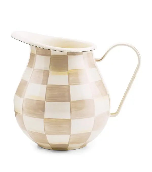MACKENZIE-CHILDS Mocha Check Pitcher - Beige