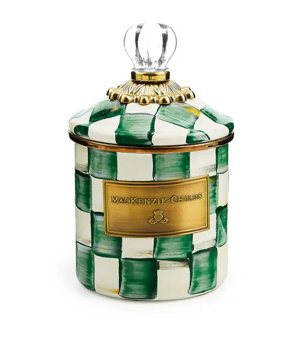 MACKENZIE-CHILDS Emerald Check Demi Cannister - Green