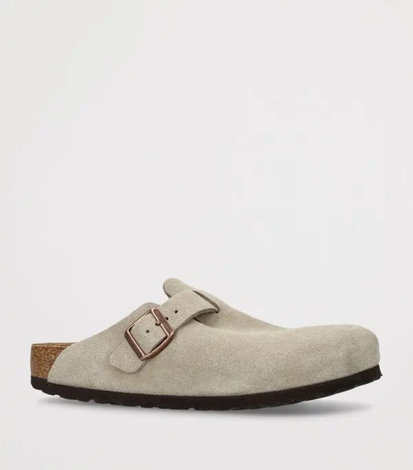 BIRKENSTOCK Suede Boston Clogs - Brown