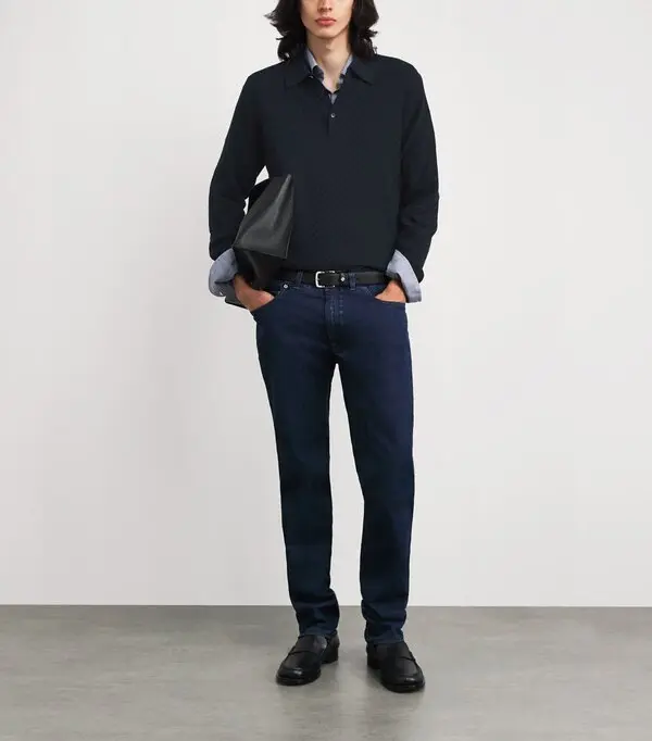 Brioni Cotton-silk-cashmere Polo Shirt