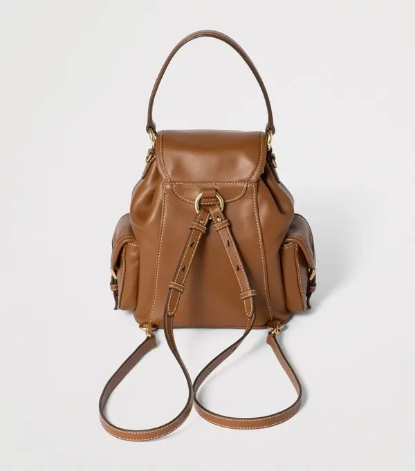 Miu Miu Leather Backpack - Brown