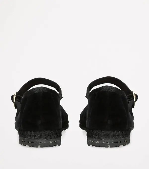 FLABELUS Velvet Antonia Mary Janes - Black