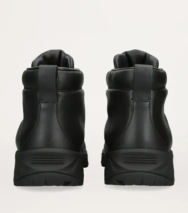 Zegna Leather Triple Stitch Vetta Sneakers - Black