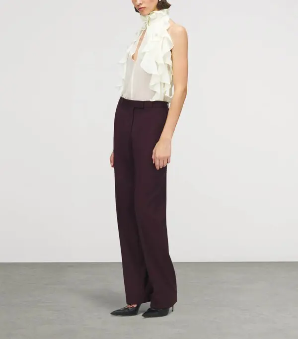Alexander McQueen Silk Ruffle Blouse - Nude