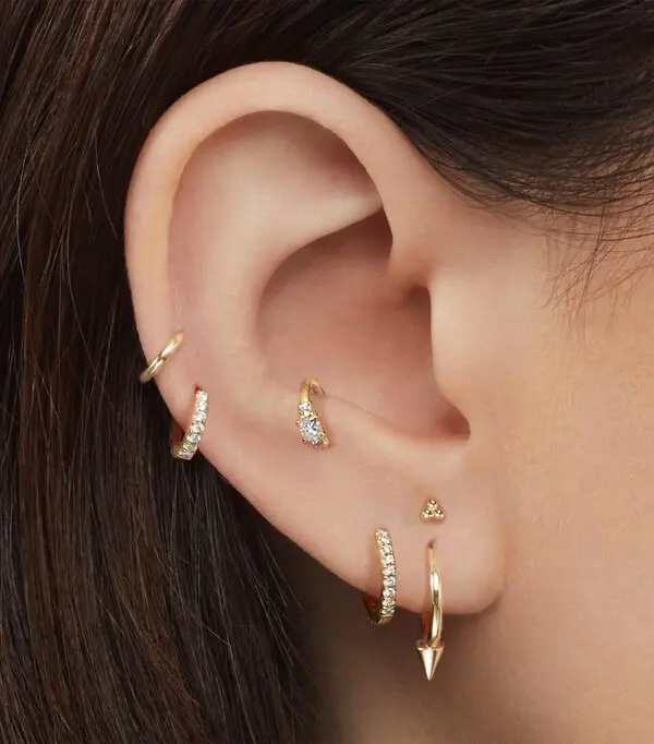 MARIA TASH Diamond Princess Single Hoop Earring