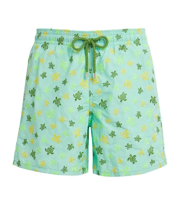 Vilebrequin Embroidered Turtle Mistral Swim Shorts - Blue