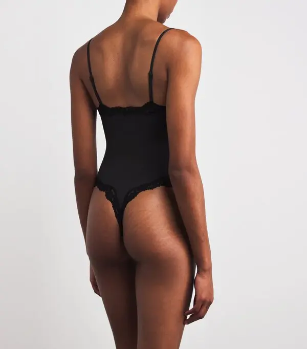 SKIMS Fits Everybody Lace-trim Bodysuit - Black