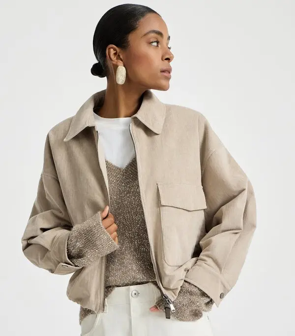 Brunello Cucinelli Stretch-cotton Corduroy Padded Jacket