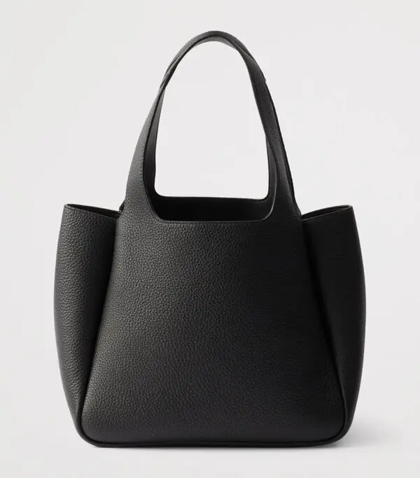 Prada Small Leather Tote - Black