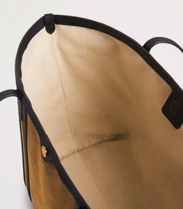 Harrods Suede Leather-trim Tote Bag