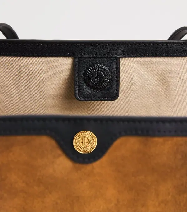 Harrods Suede Leather-trim Tote Bag