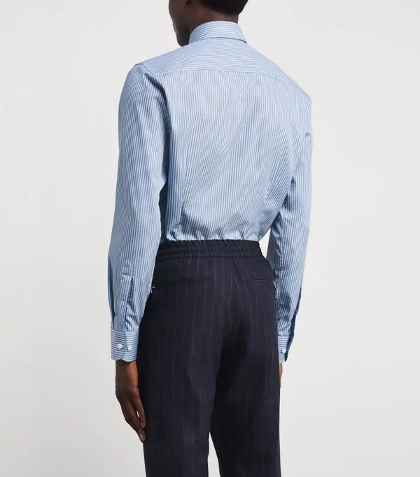 Eton Cotton Twill Stripe Slim Shirt