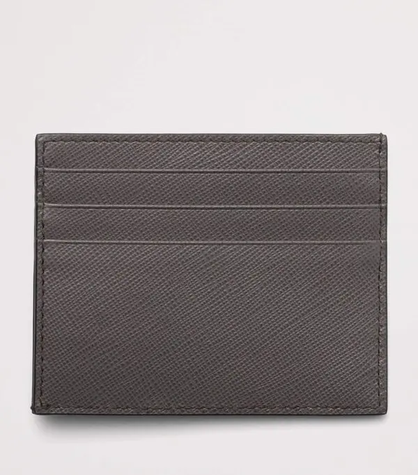 Prada Saffiano Leather Card Holder - Grey