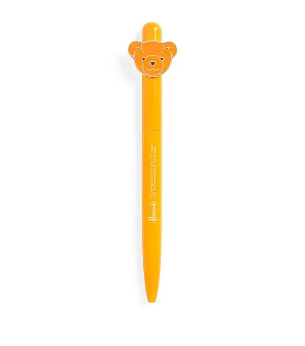 Harrods Bear Topper Ballpoint Pen - Orange